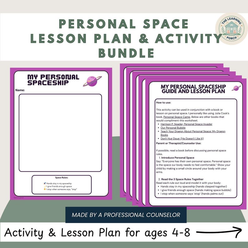 My Personal Space Ship Lesson & Activity Bundle | Personal Space Skills ...