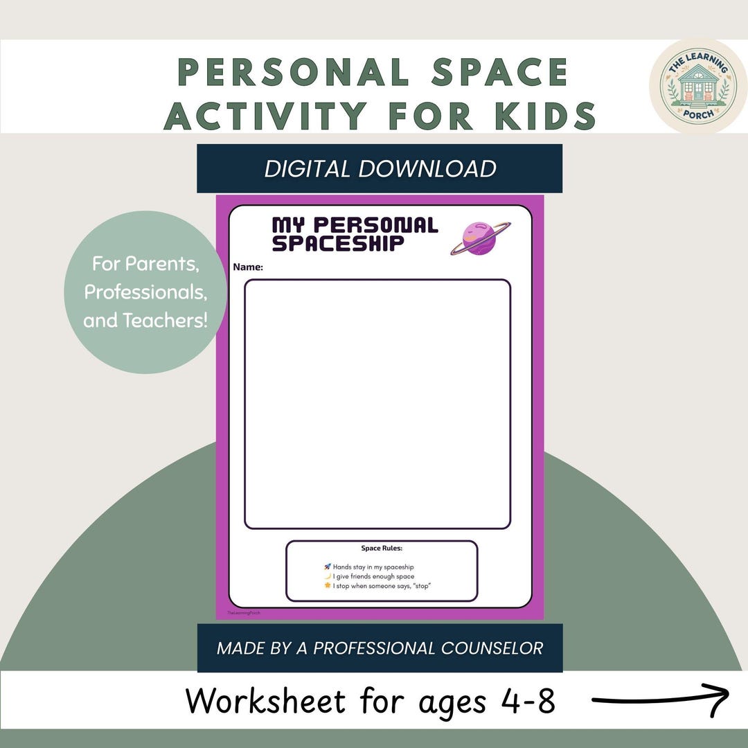 My Personal Spaceship Worksheet | Personal Space Activity for Kids ...