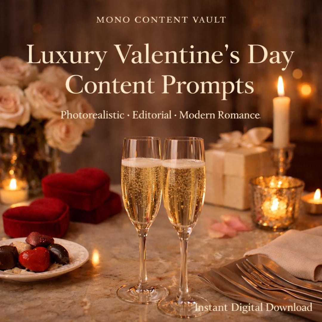 Luxury Valentine’s Day Content Prompts | Photorealistic Editorial ...