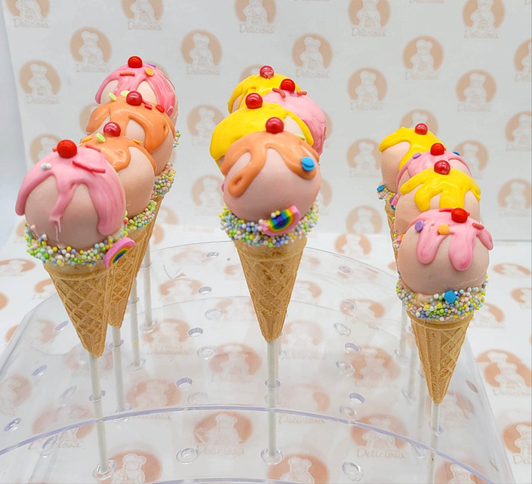 12 Ice-cream Cake Pops / FREE SHIPPING / Cake Pops/ Cake Balls - Etsy