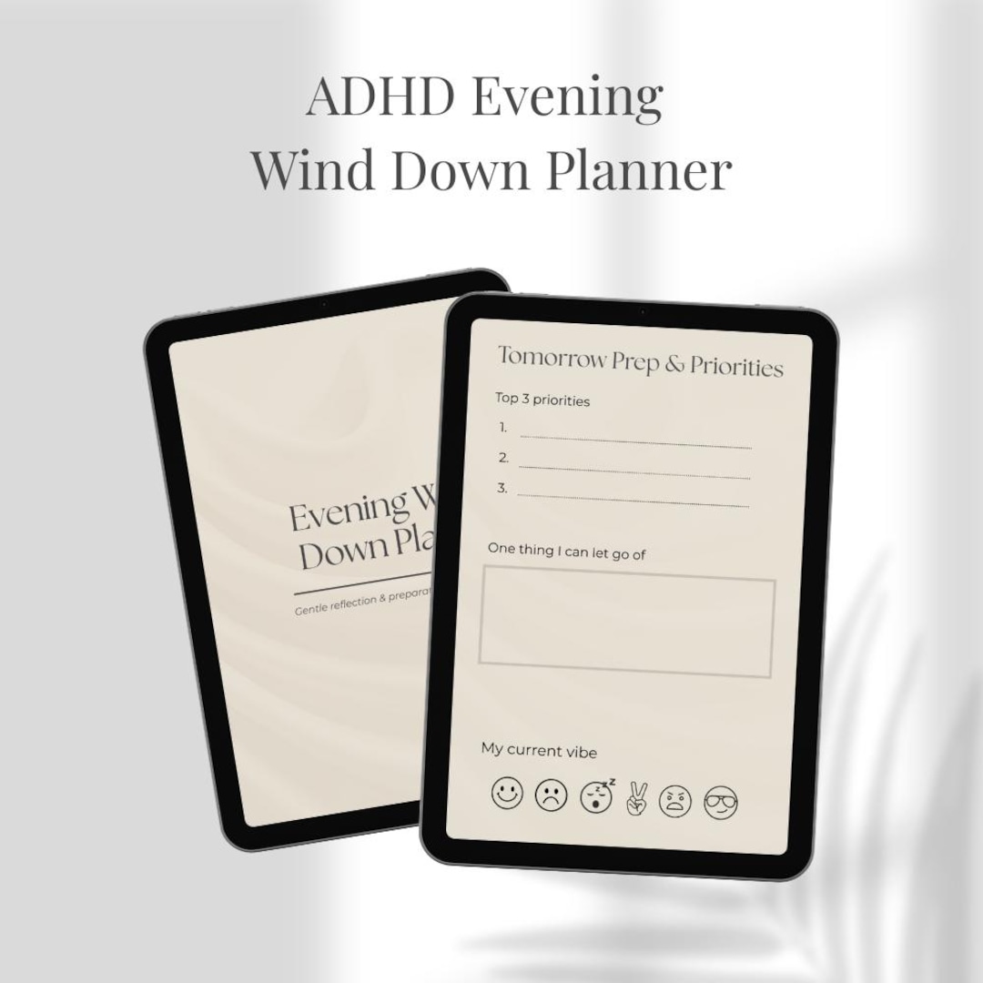 ADHD Evening Wind Down Planner | Night Routine, Calm Reset & Reflection ...