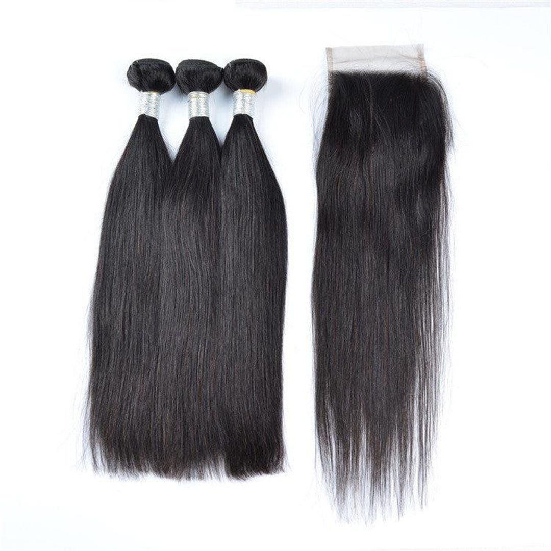 Real Hair Wigs Straight Hair Bundles - Etsy