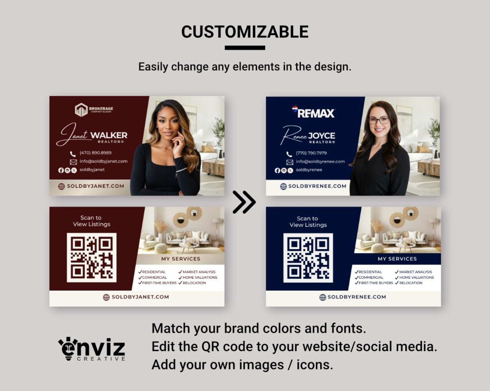 Luxury Realtor Business Card Template | Modern Real Estate Agent Canva ...
