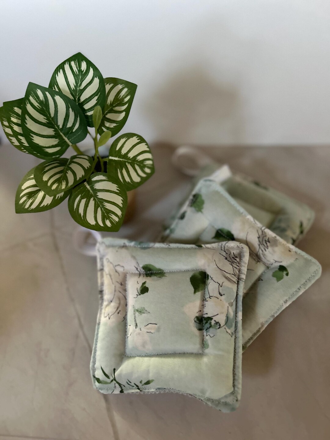 Blue Flowers Reusable Kitchen Sponge Set, Dish Scrubber, Kitchen Gift ...