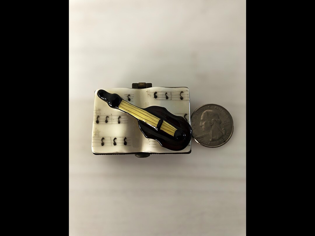 Vintage Porcelain String Instrument Trinket Box With Tiny Hidden ...