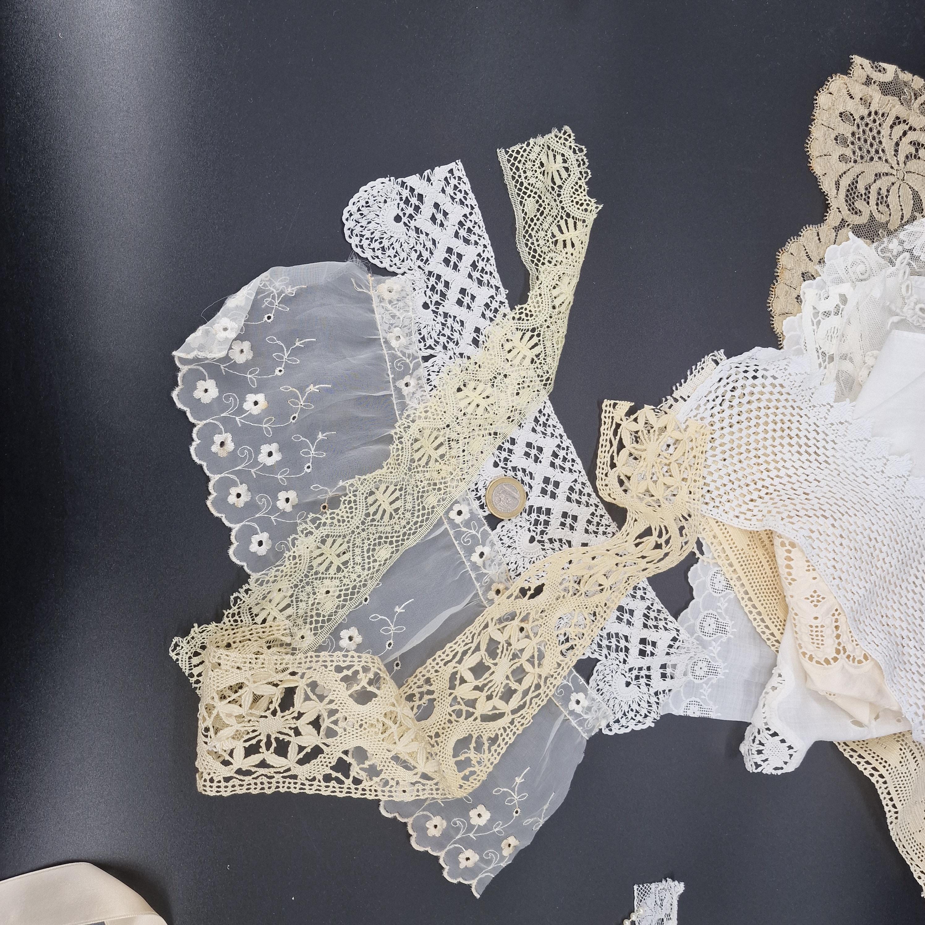 Antique Lace Scraps Bundle 1900-1950, 20 French and Spanish Textile ...