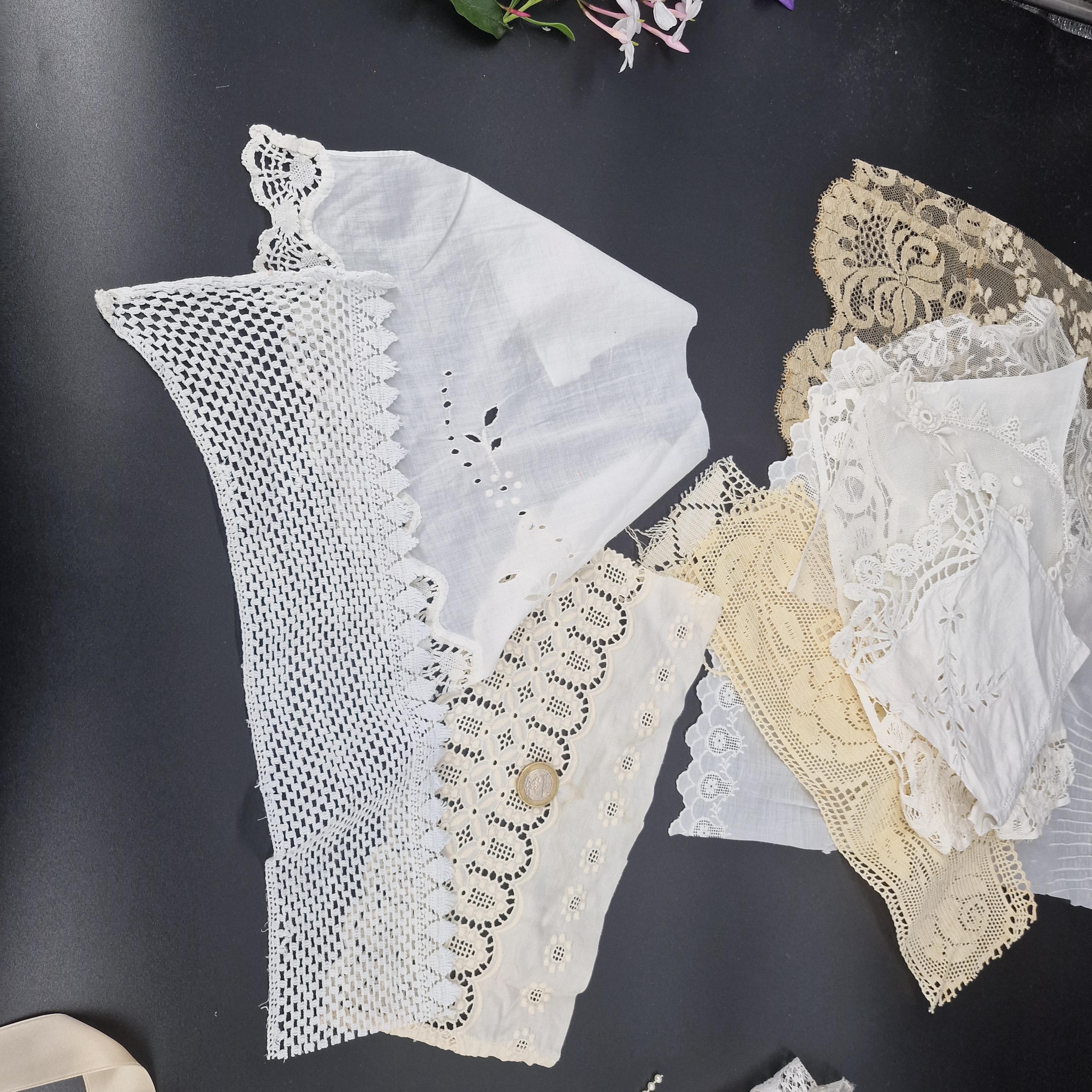 Antique Lace Scraps Bundle 1900-1950, 20 French and Spanish Textile ...