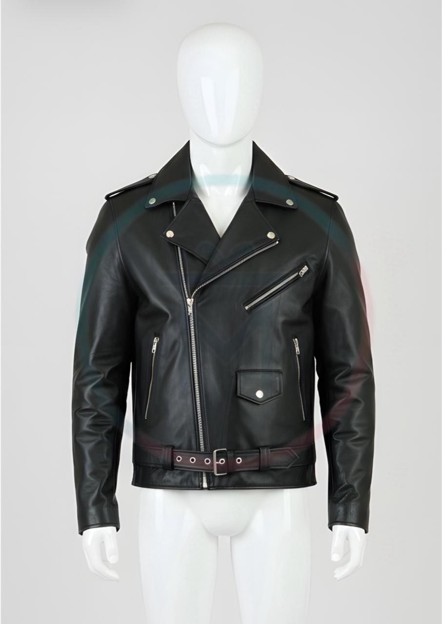 Men's Brando Motorbike Genuine Leather Jacket Black Marlon Classic ...