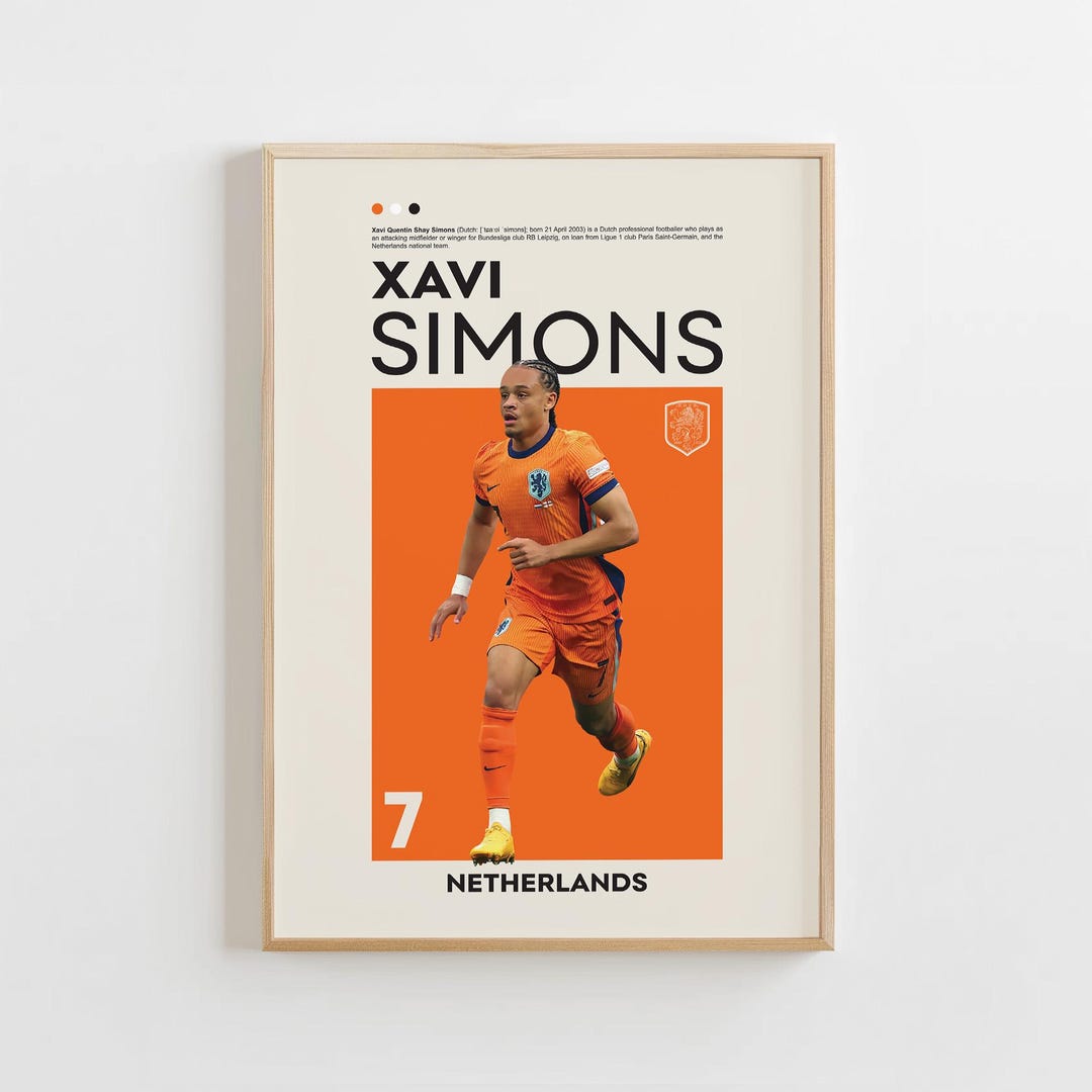 Xavi Simons Poster, Football Fan Gift (digital Download) - Etsy