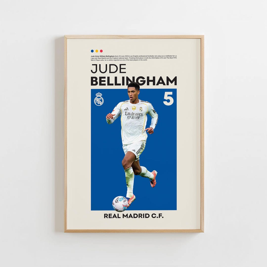 Jude Bellingham Poster, Football Fan Gift (digital Download) - Etsy