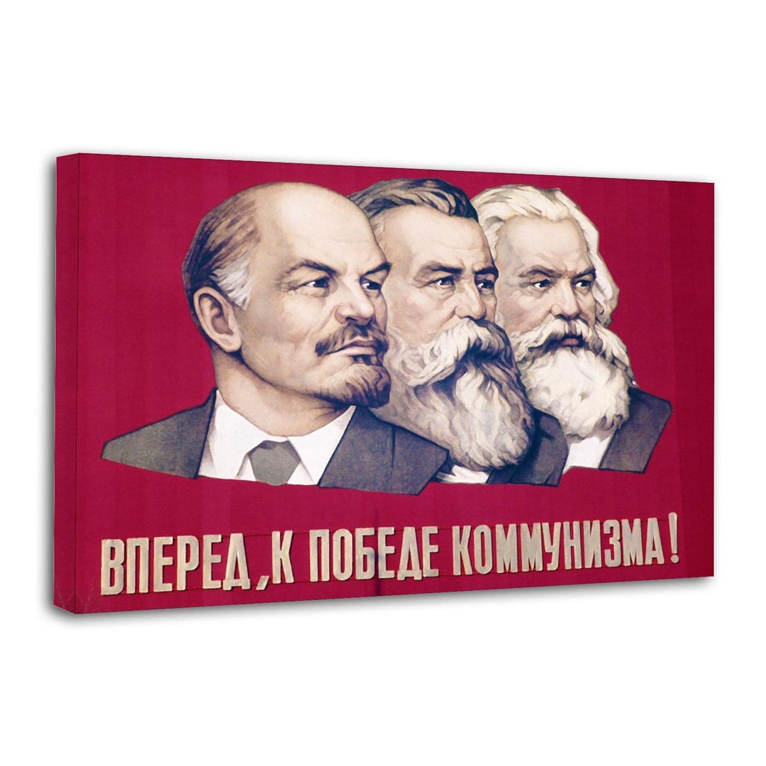 Soviet Propaganda Lenin Engels Marx Forward to the Victory of Communism ...