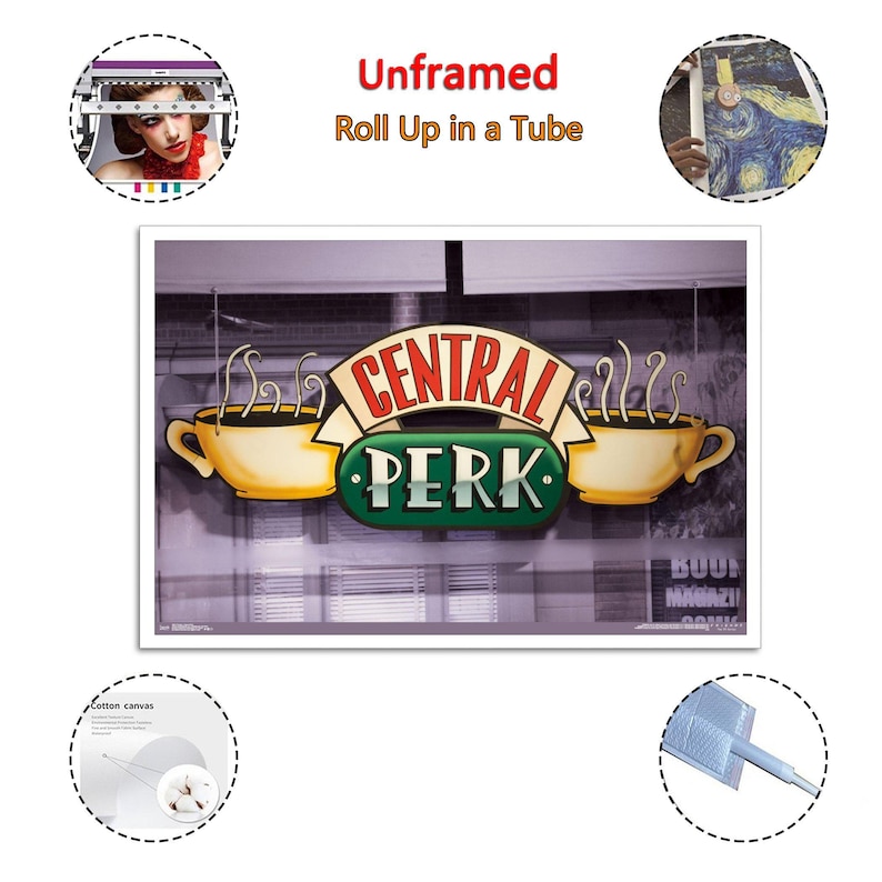Friends Central Perk Logo Poster Painting on Canvas Wall Art Poster ...