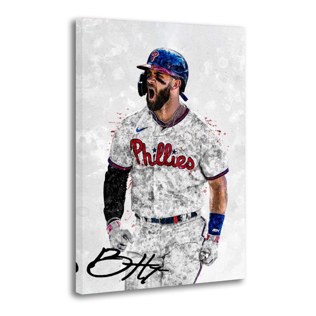 Bryce Harper Canvas Art, Phillies Baseball Poster, Signed Print - Etsy