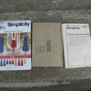 Simplicity 7651 Size H 6 8 10 Ladies Summer Dress 6 Looks Uncut Factory ...