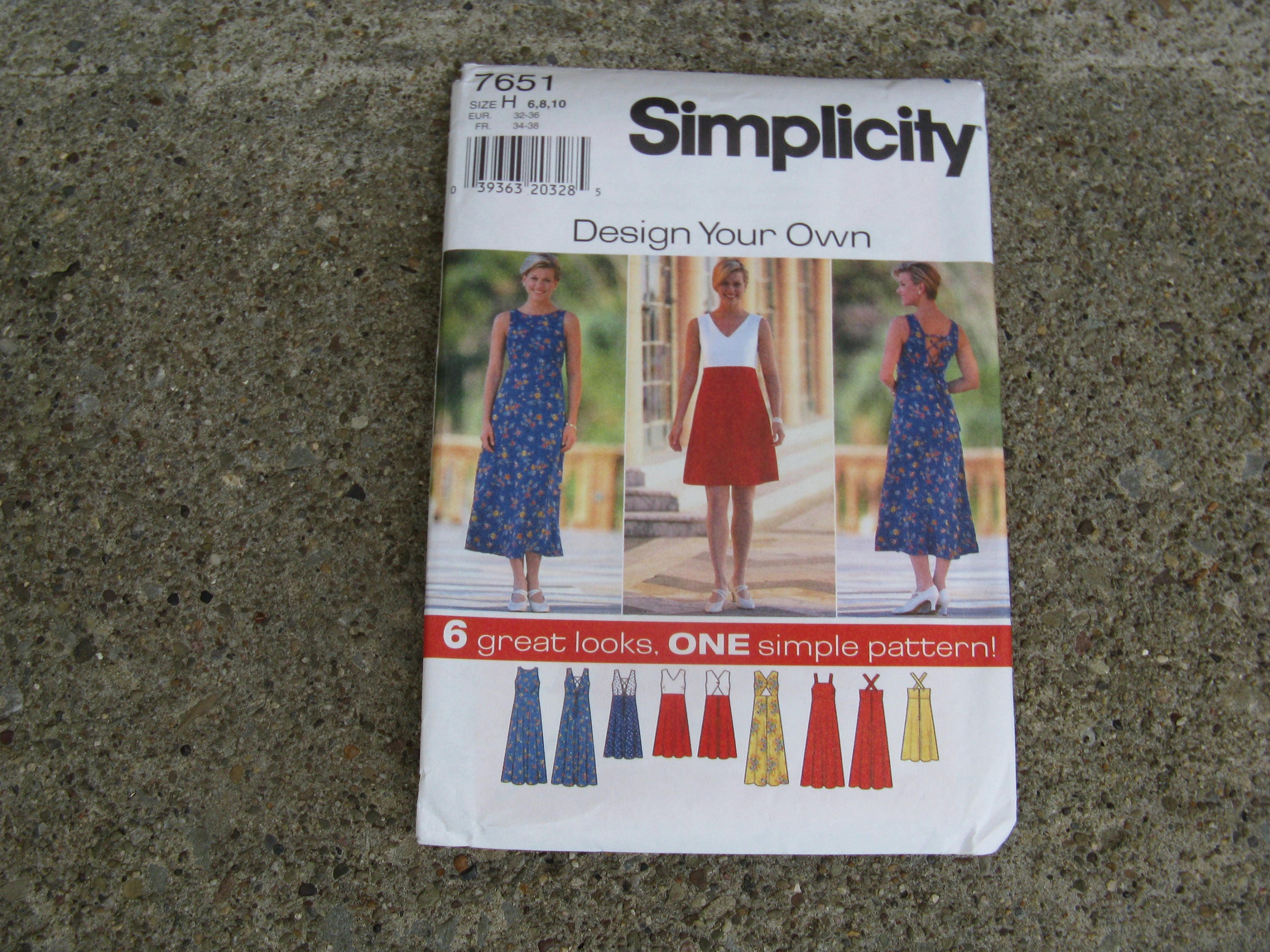 Simplicity 7651 Size H 6 8 10 Ladies Summer Dress 6 Looks - Etsy