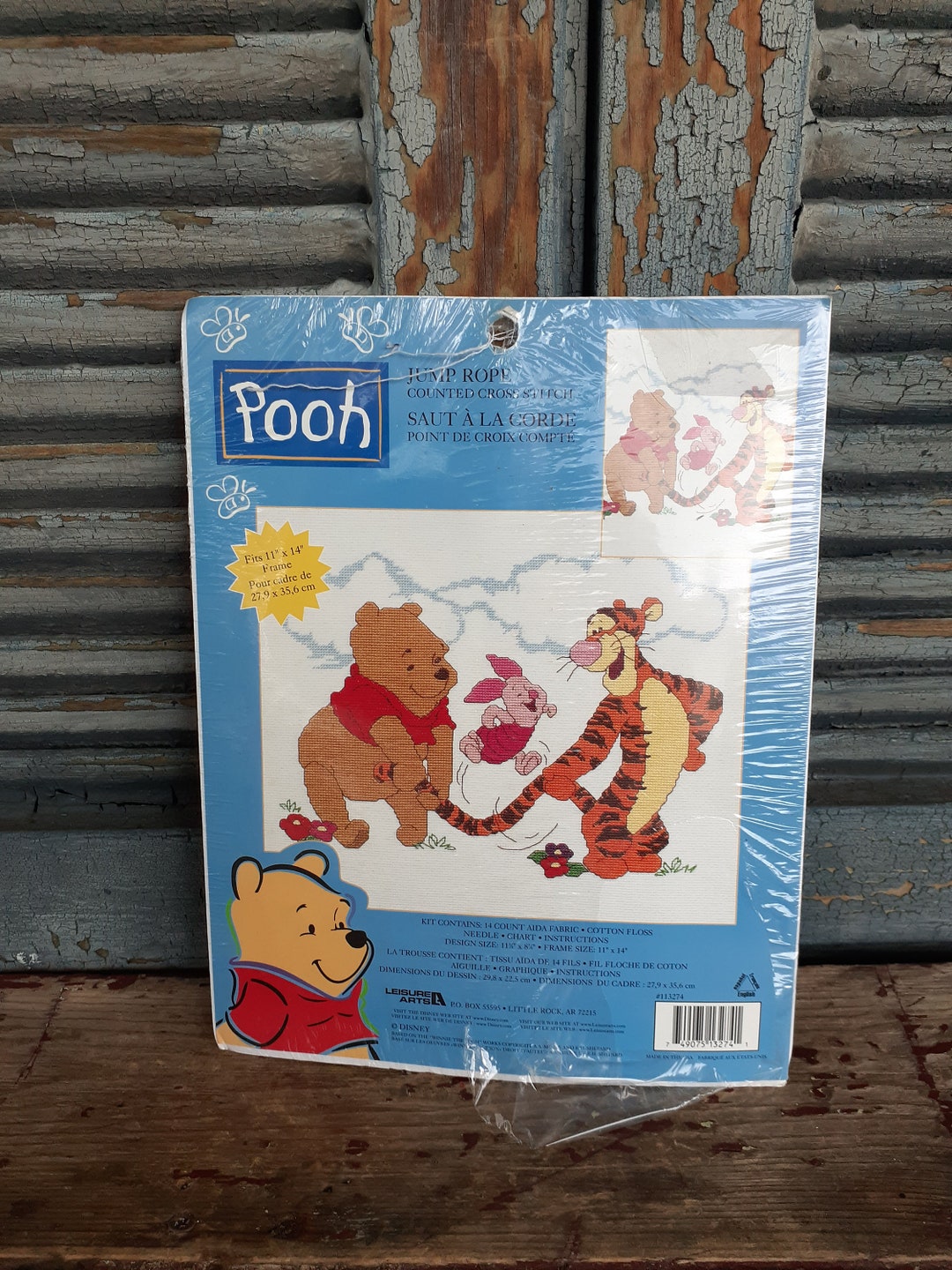 Pooh Counted Cross Stitch Kit Jump Rope Disney New Old Stock Winnie the ...