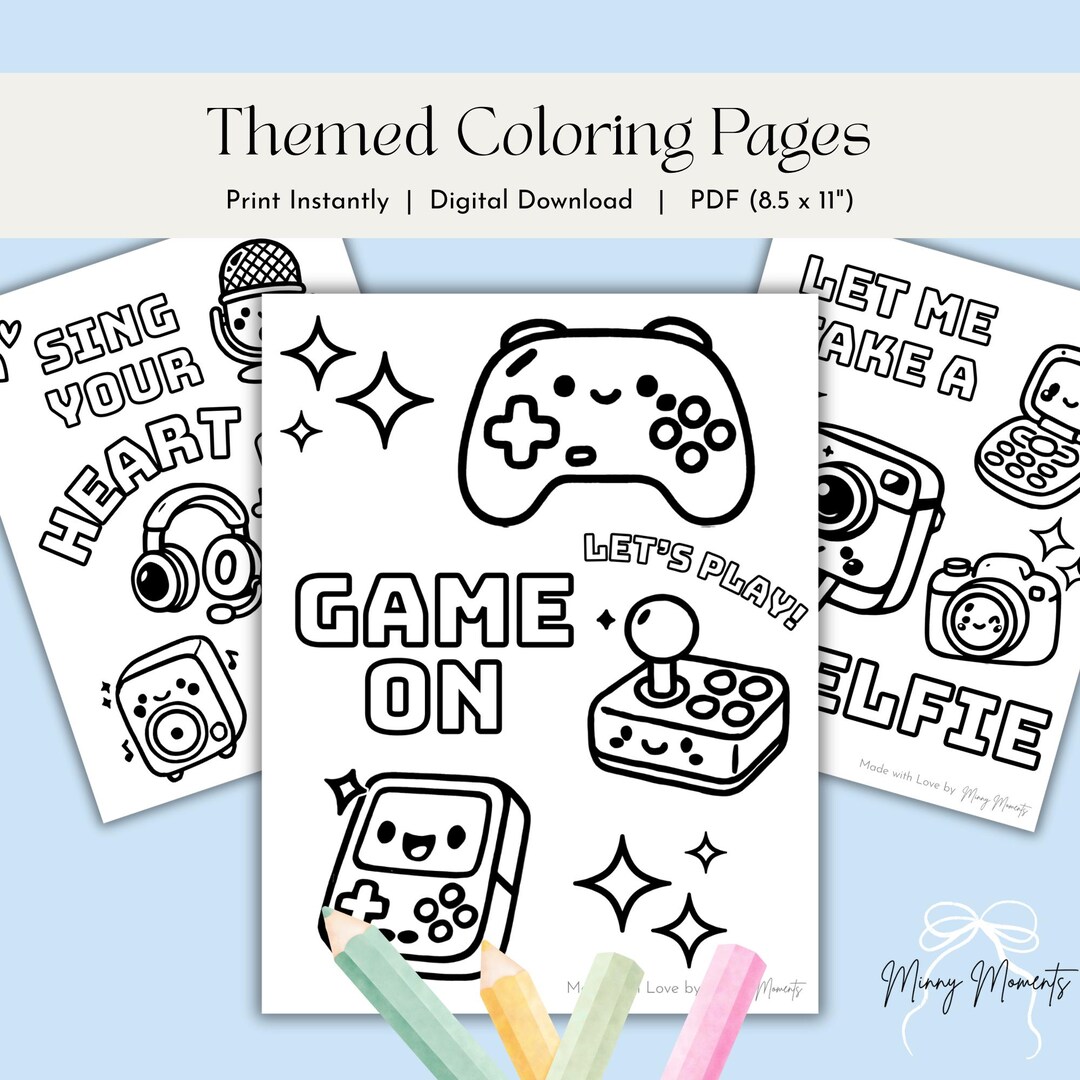 Gamer Girl Coloring Pages | Printable Birthday Coloring Pack for Kids ...