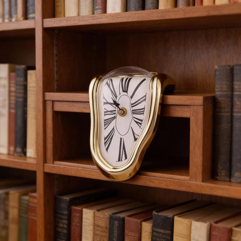 Melting Wall Clock Surreal Distorted Timepiece Dali Style Home Decor ...