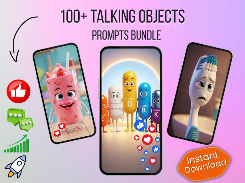 100+ Talking Objects Prompts Bundle | Viral Video Creator Guide ...
