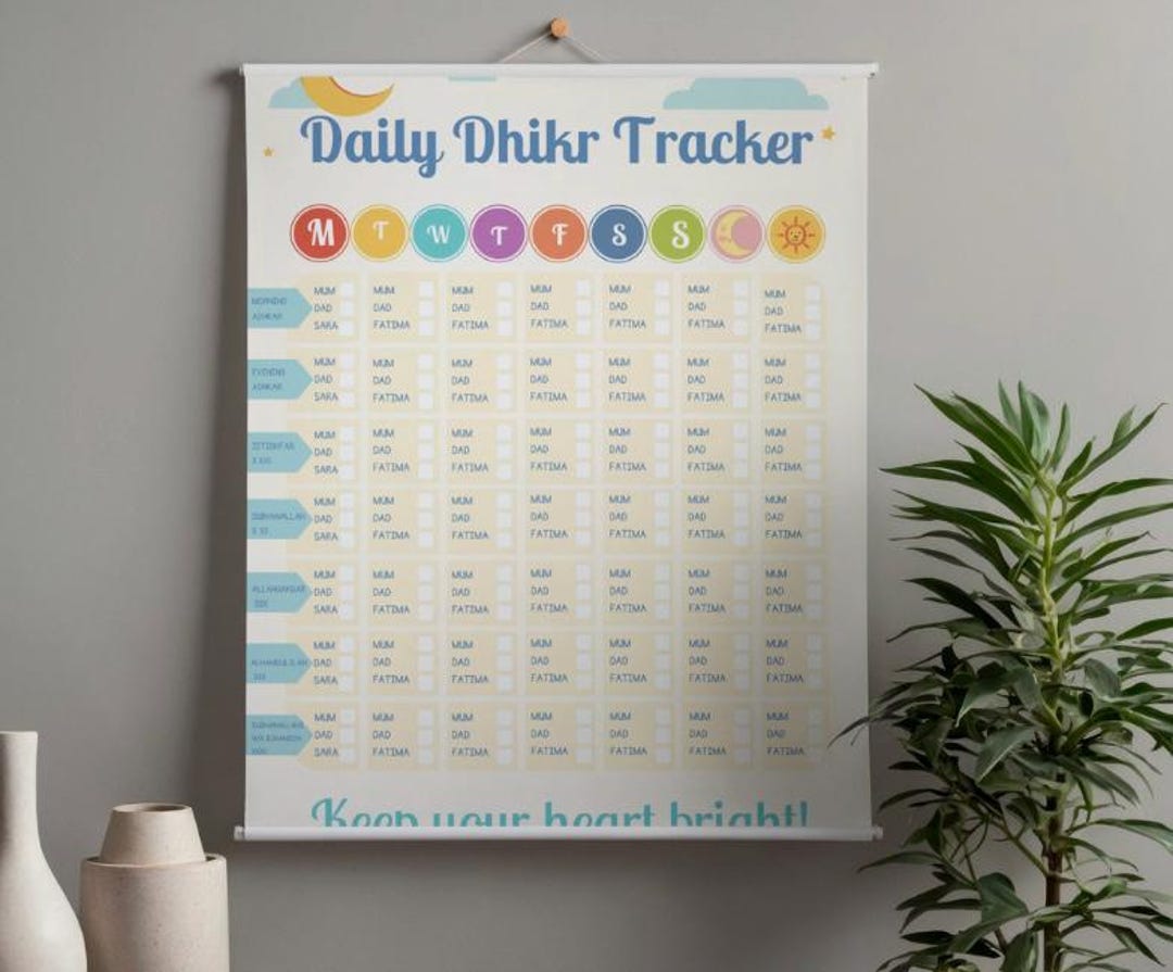 Personalised Family Dhikr Tracker Printable - Custom Chart - Dhikr and ...