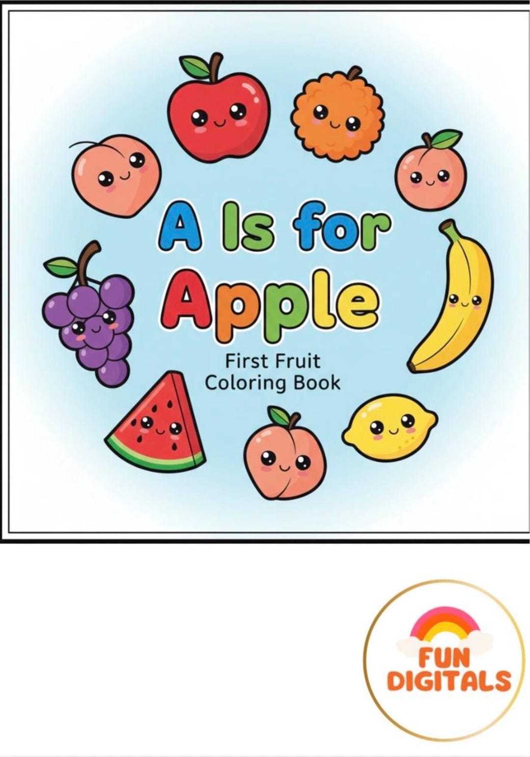 ABC Fruit Coloring Book for Kids / Alphabet Coloring Pages / Printable ...
