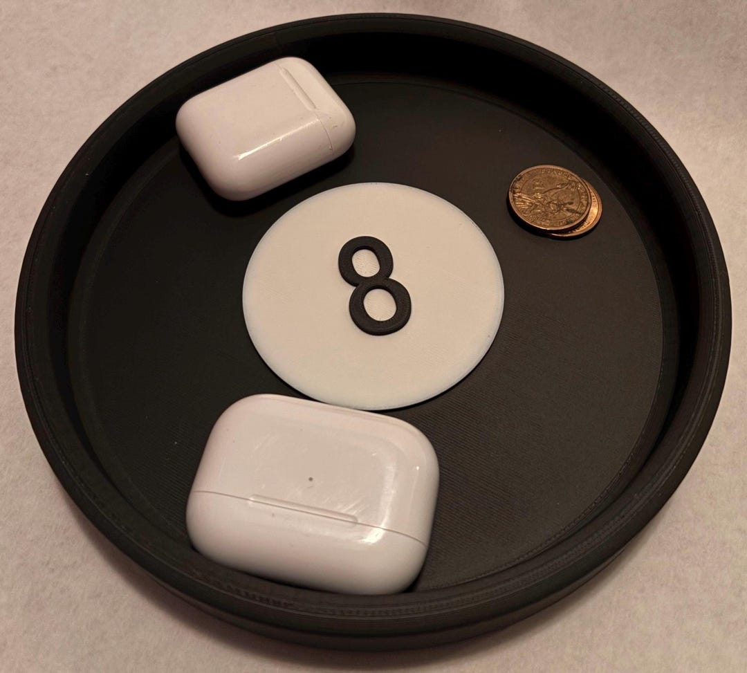 8 Ball Valet Tray, Billiards Catchall Tray, Pool Player Desk Organizer ...