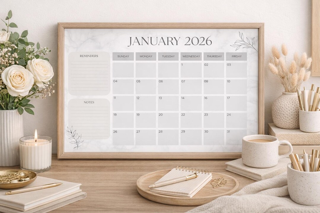 2026 Desk Calendar, Minimalist Monthly Stand Up, Small Office Planner ...