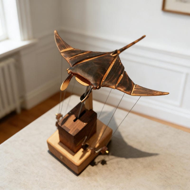 Wooden Manta Ray Automata - Etsy