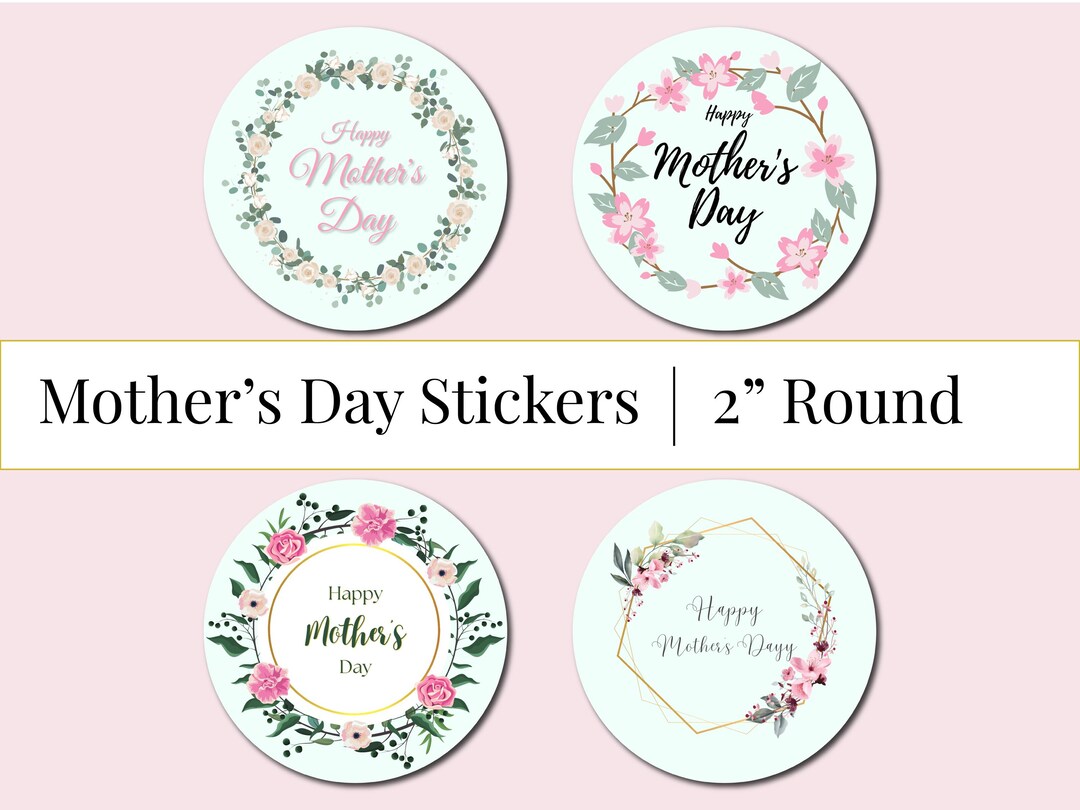 Mother’s Day Round Sticker Template 2 Inch | Editable Canva Label ...