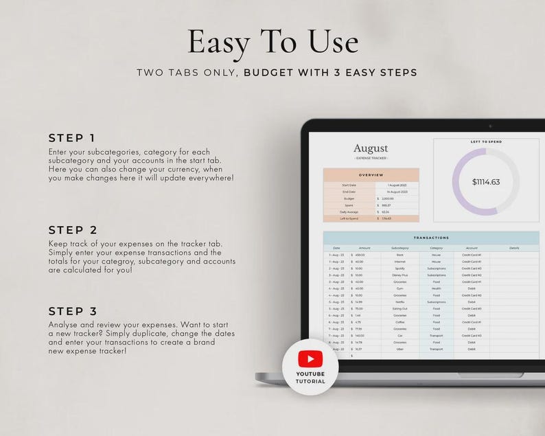 Google Sheets Expense Tracker, Personal Finance Spreadsheet Template - Etsy