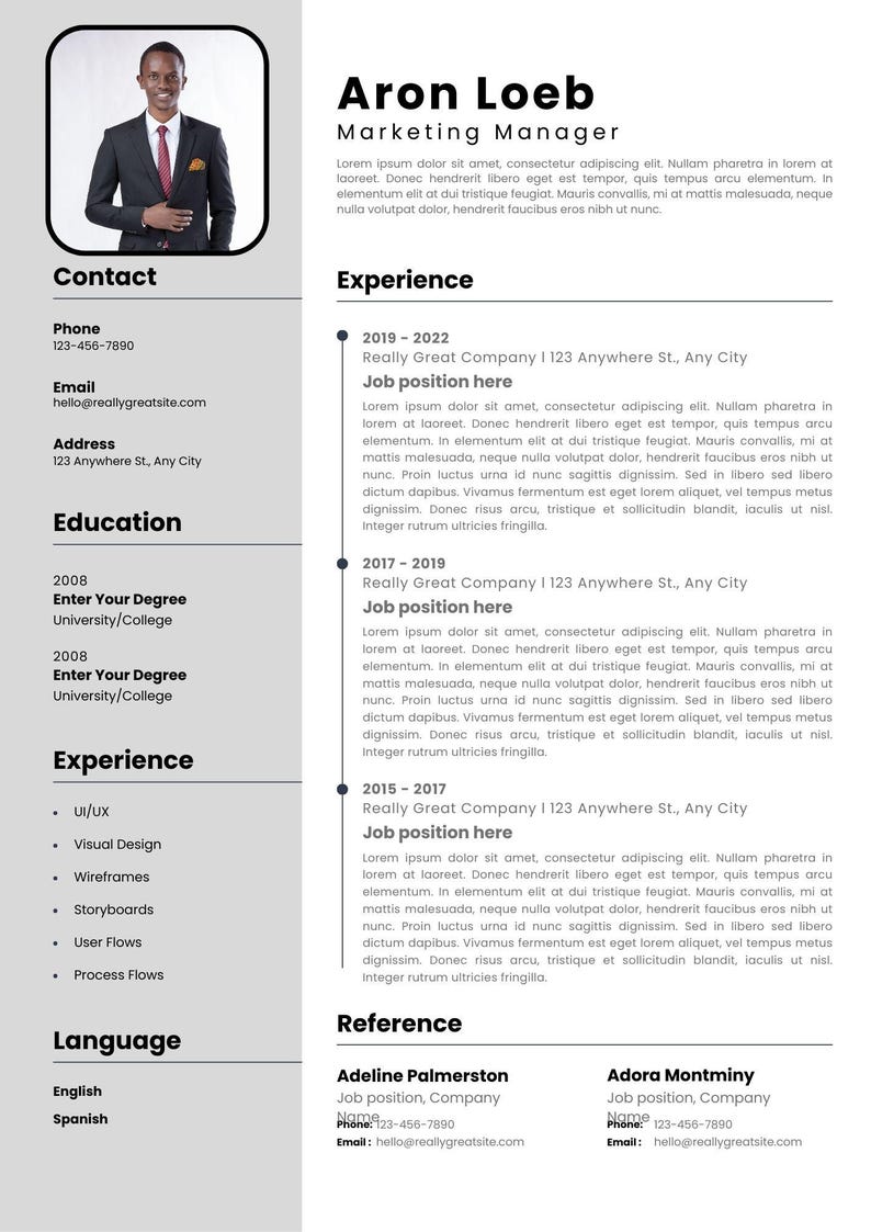 Editable Resume & Cover Letter With Digital Resume Template for ...
