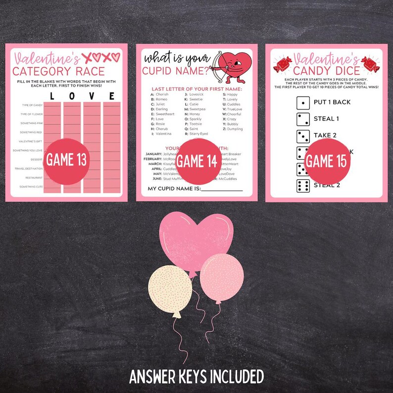 Valentine's Day Games Bundle | Printable Party Games (PDF Download) - Etsy
