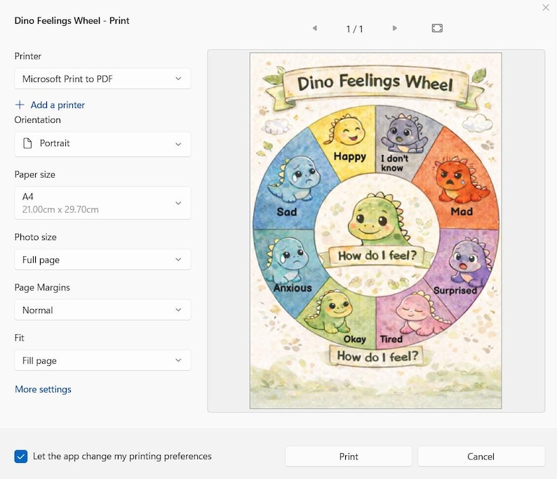 Dino Feelings Wheel Printable | Emotional Regulation Tool for Kids ...