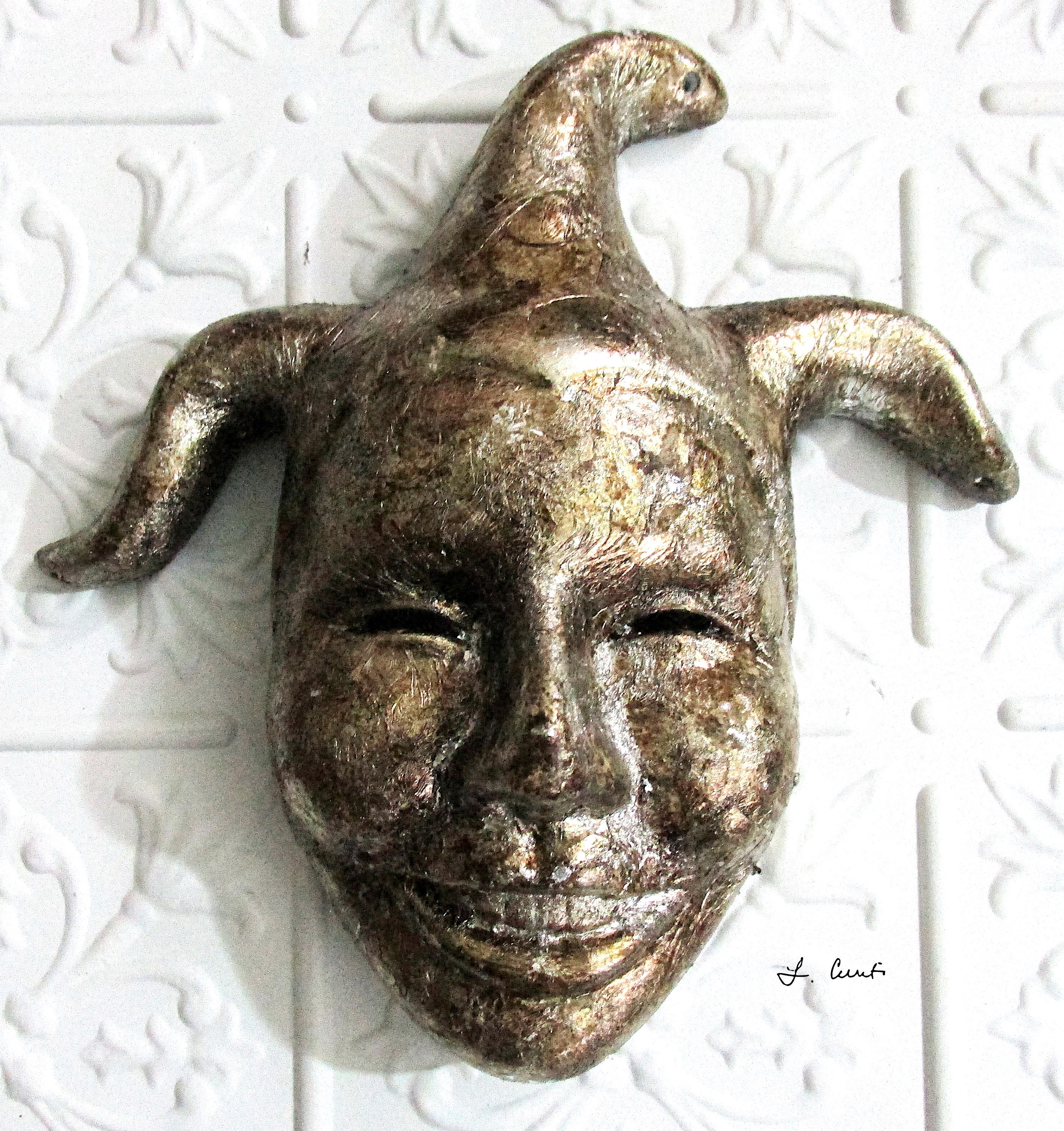 SPOOKY With VIDEO Altered Art Circus Themed Jester Masks Ceramic Light ...