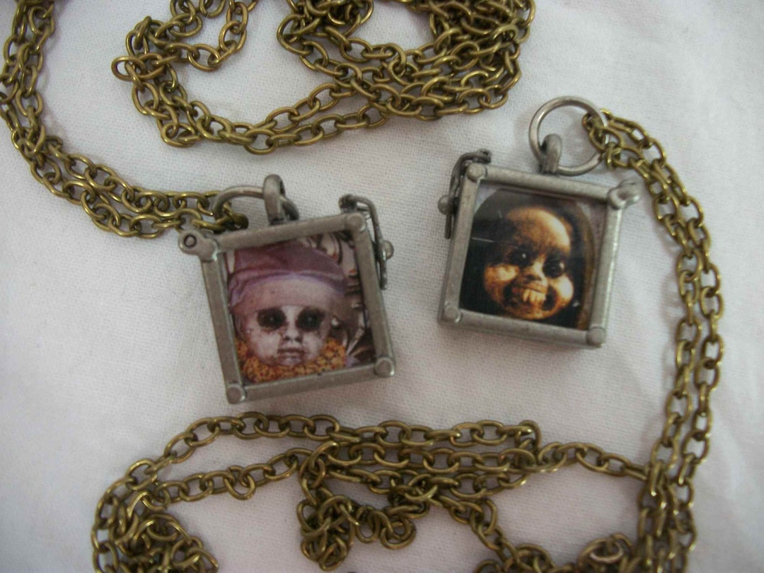 Odd Creepy Doll Jewelry Pendant Glass Metal Strange Haunting Funny ...
