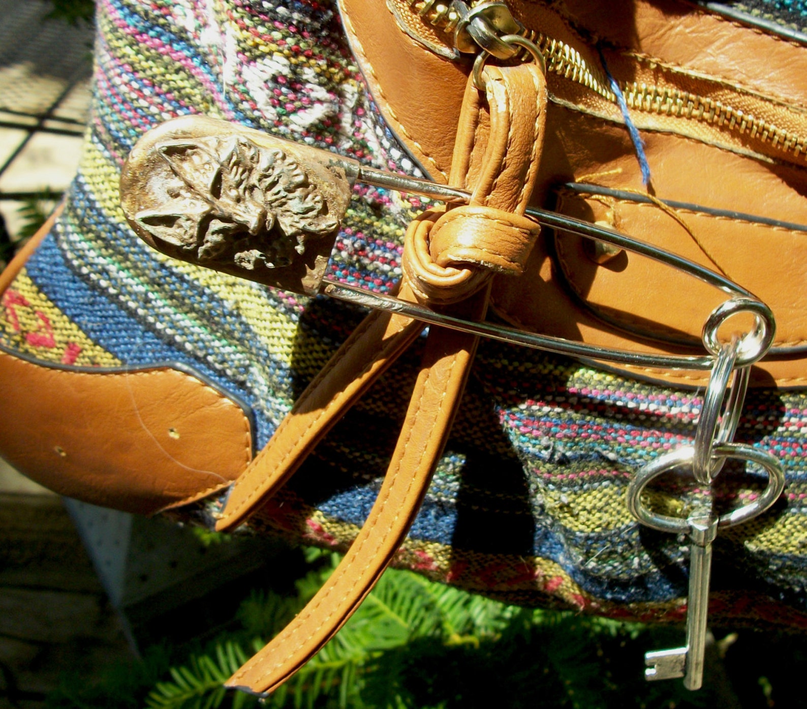 Bohemian FOXY LION Key Fob Pin Large Key Purse Attachment Holder Hippie ...