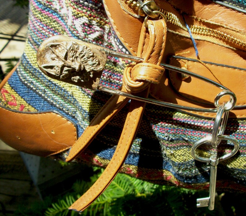 Bohemian FOXY LION Key Fob Pin Large Key Purse Attachment Holder Hippie ...