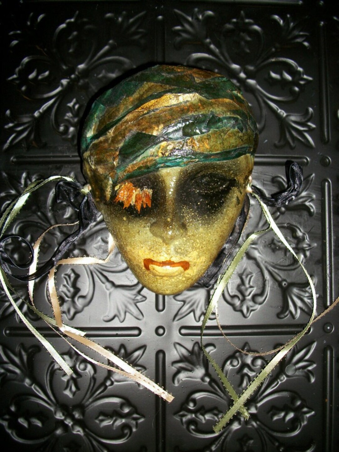 Ceramic Fantasy Pirate Swashbuckler Dark Altered Art Mask Wall Hanging ...
