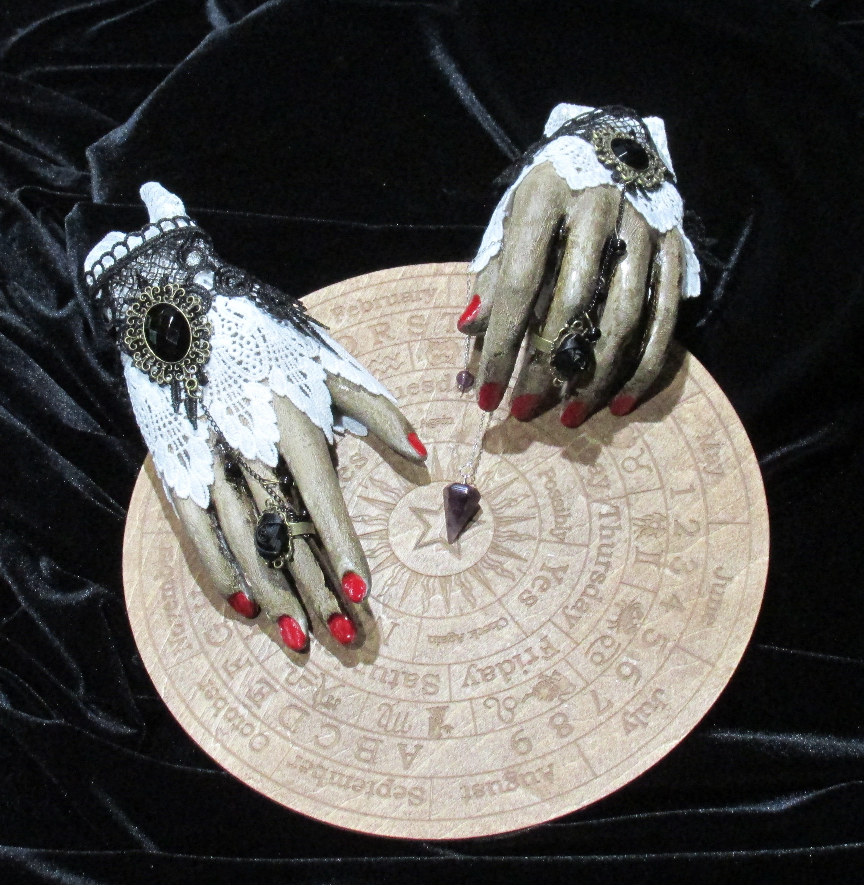 Vintage Creepy Life Size Fortune Teller Hands W/disc and Pendulum ...