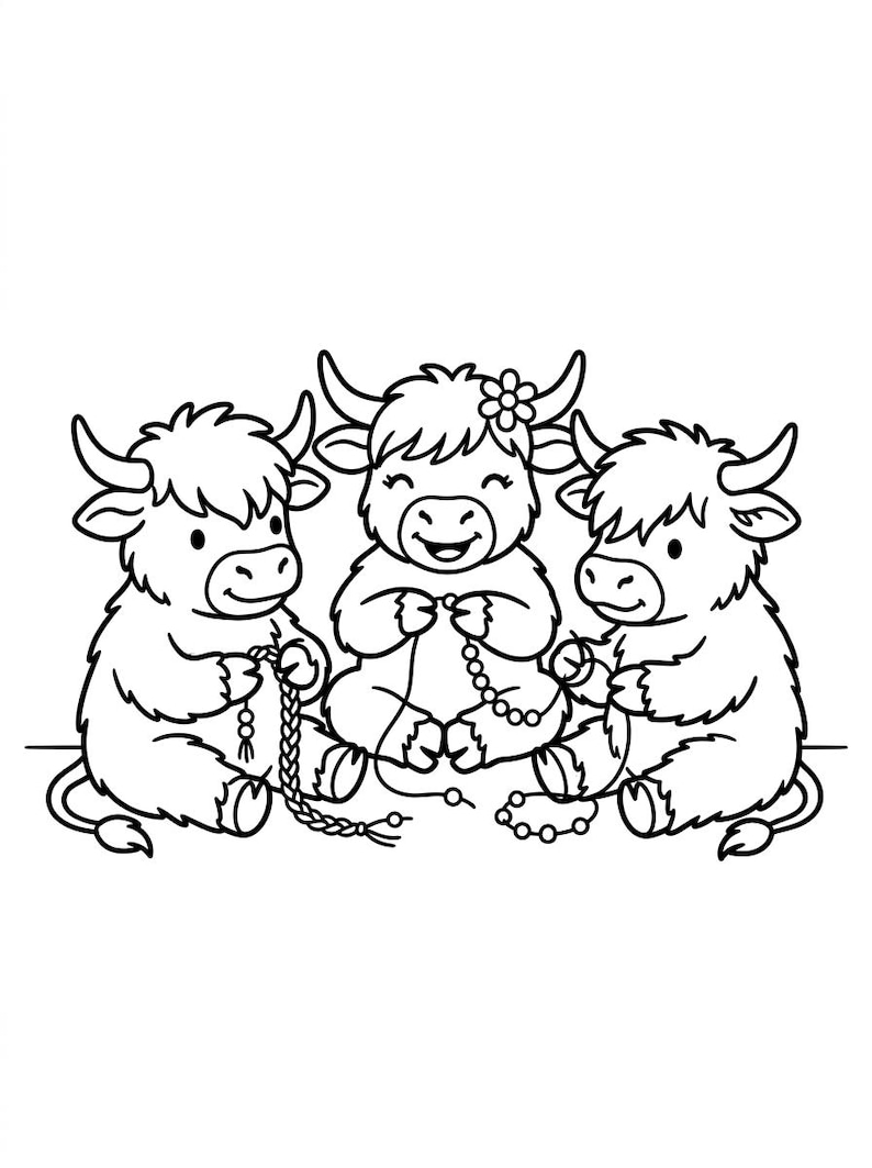 50+ Highland Cow Coloring Pages for Kids, Fluffy Farm Animal Activity ...