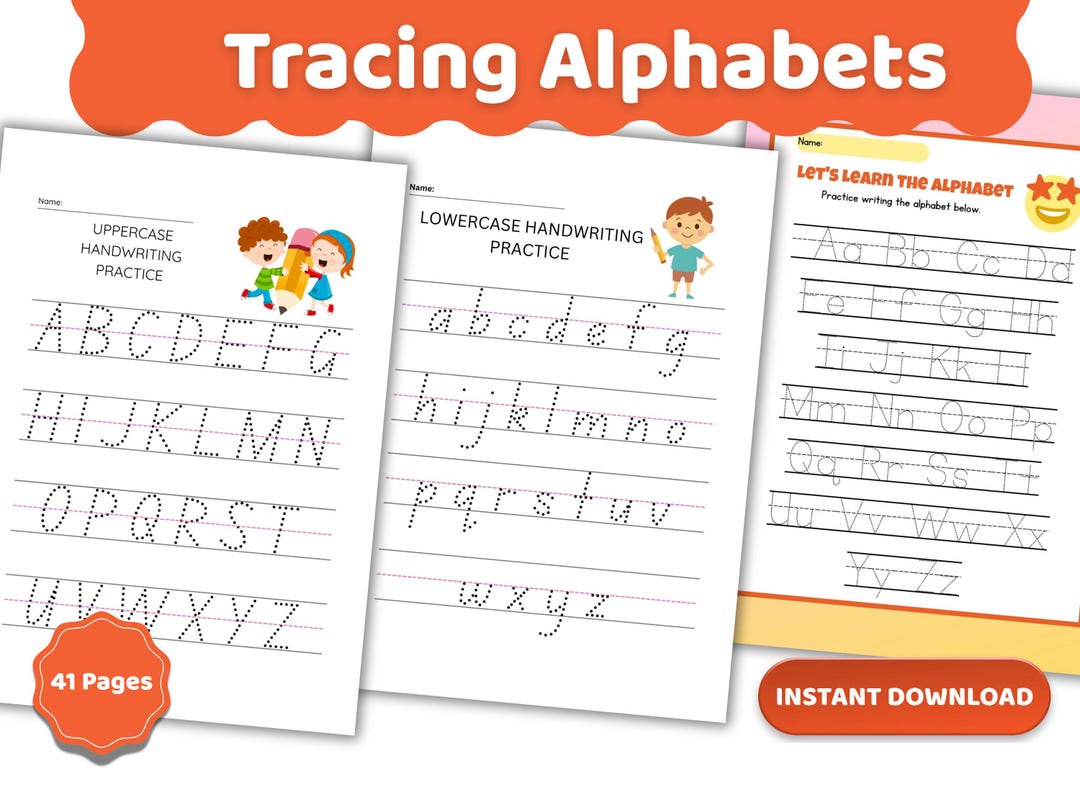Preschool Tracing Worksheets Bundle, Alphabet, Numbers, Shapes ...