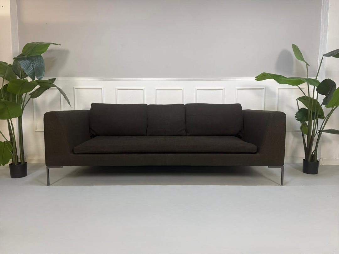 B&B Italia Charles Designer Sofa Couch Brown Fabric - Etsy