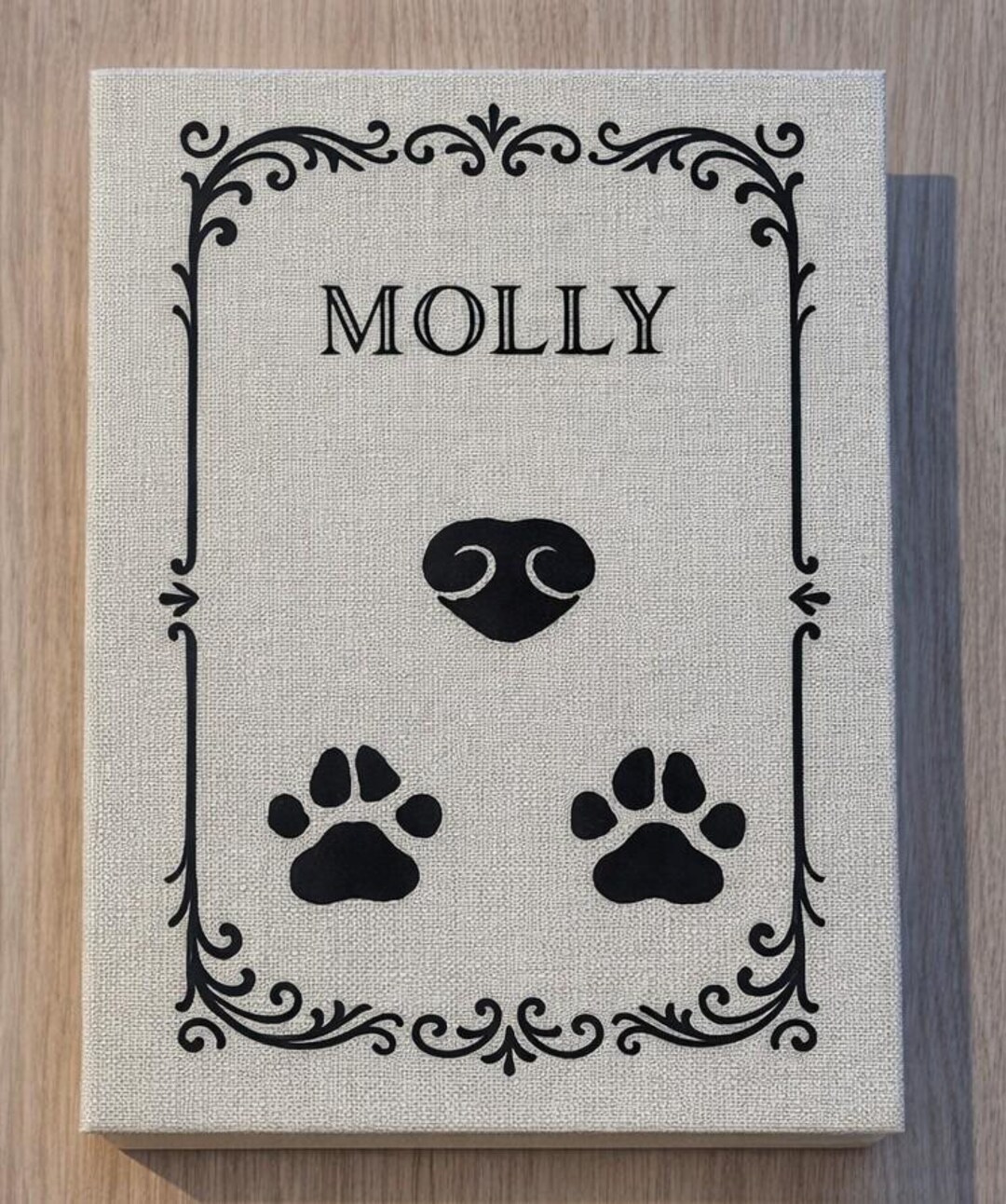 Personalised Pet Memorial Keepsake Box – Memory Book, Custom Paw Print ...