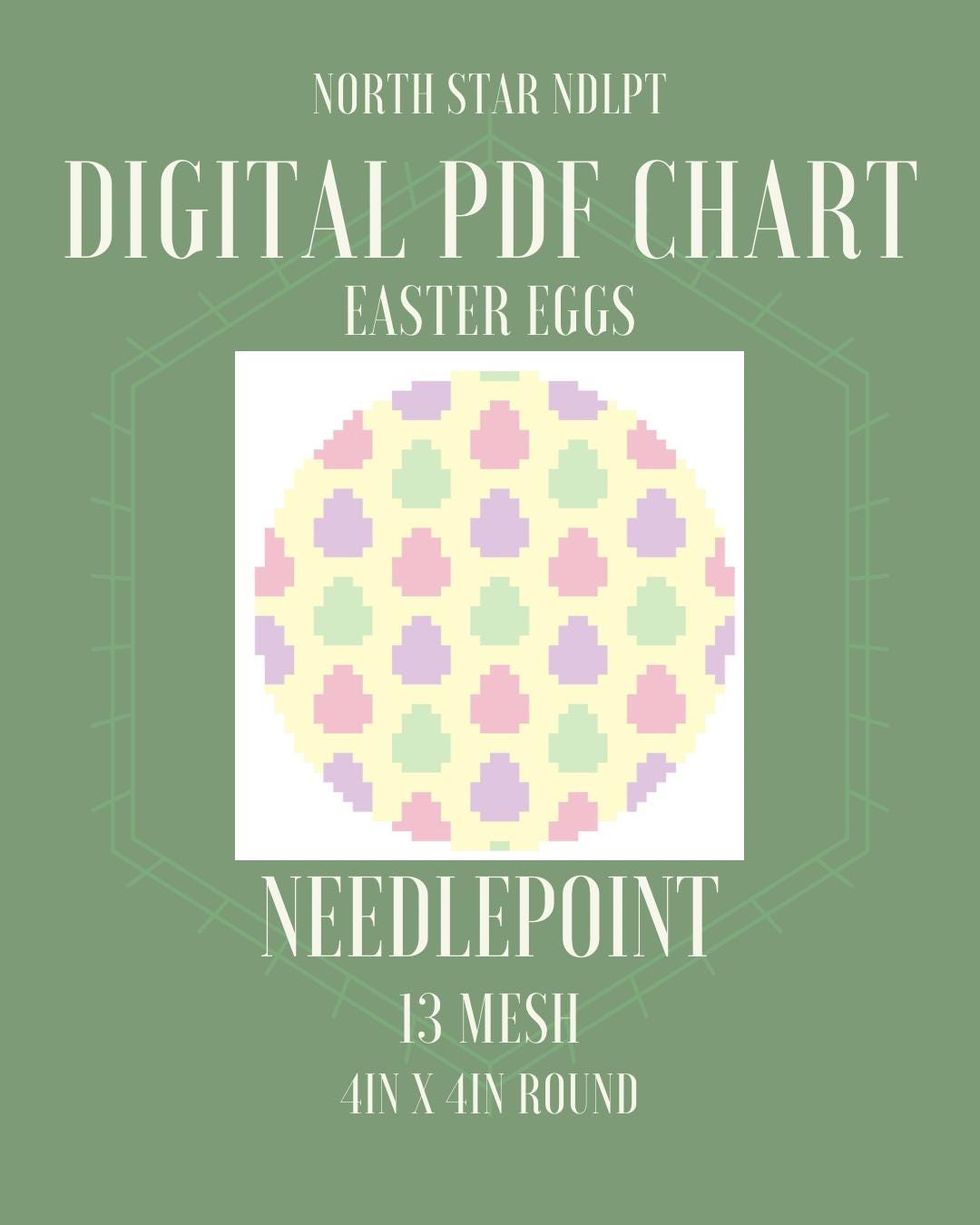 13 Mesh Easter Eggs 4in Round Digital Needlepoint/cross-stitch Chart - Etsy
