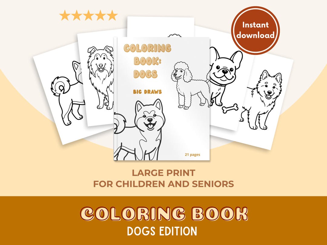 Digital Coloring Book | Printable Book - Dogs Edition | Coloring for ...
