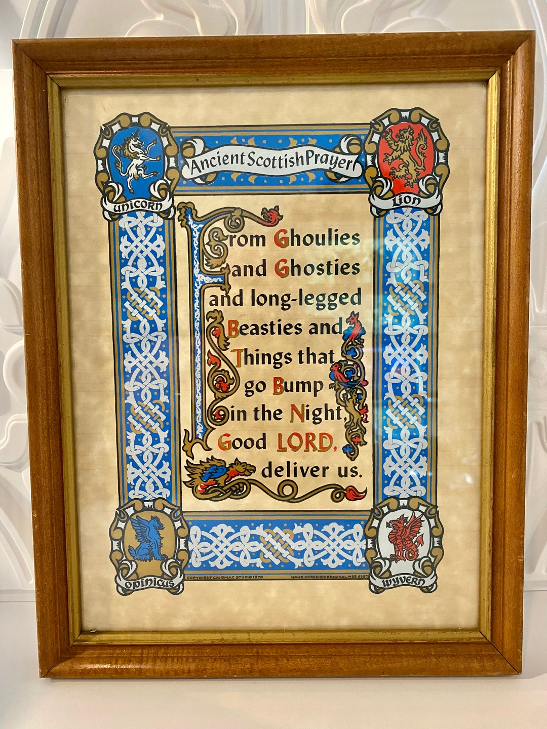 Ghoulies and Ghosties, Framed Print, Scottish Prayer, Calligraphic ...