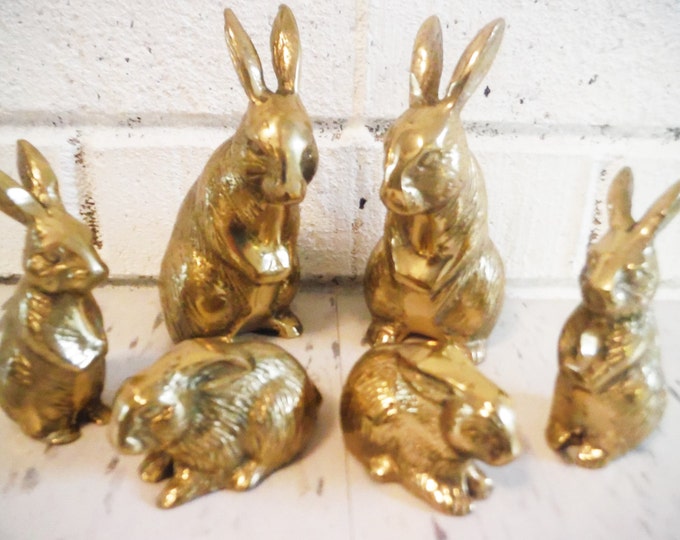 Vintage Brass Rabbits Bunnies Instant Collection Woodland - Etsy