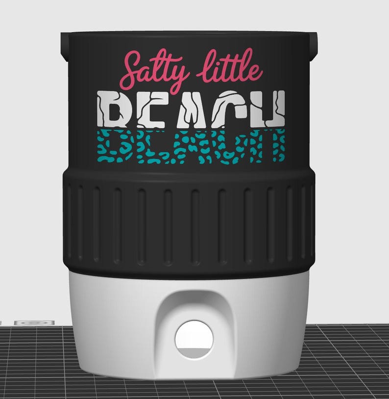 Salty Little Beach 12oz Can Cooler 3D Print | Leopard Print Summer ...