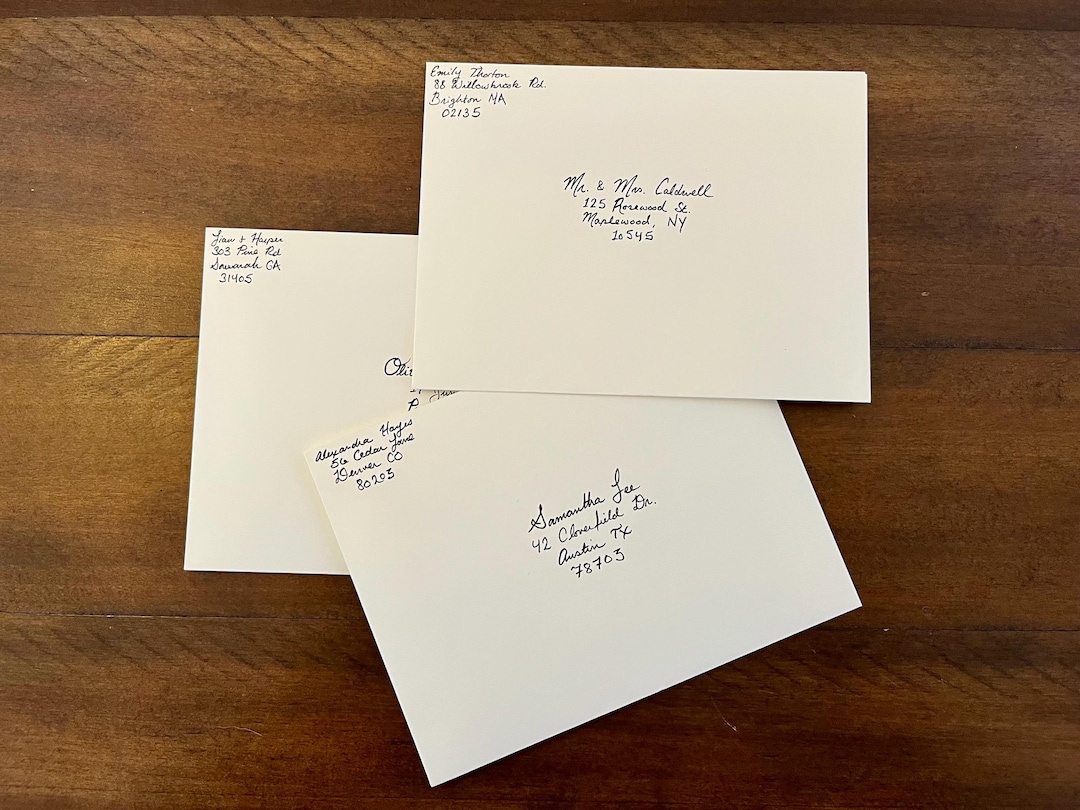 Cursive Hand Addressed Envelopes - Etsy
