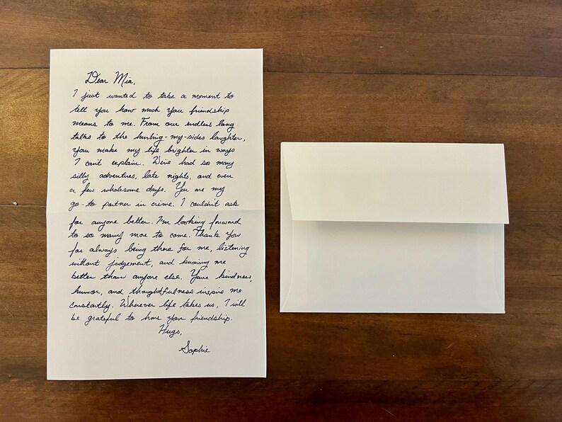 Handwritten Cursive Letter - Etsy